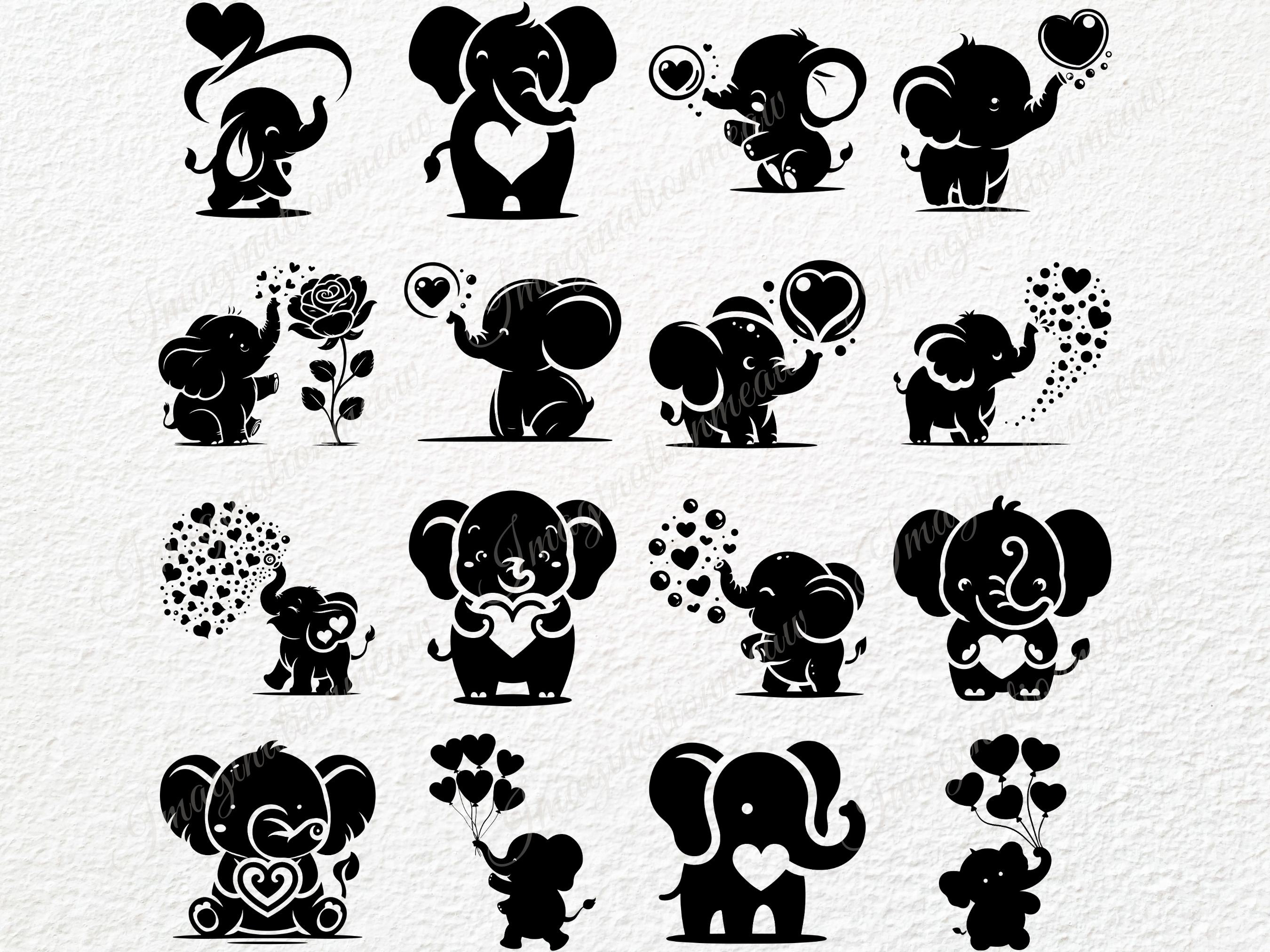 100 Elephant SVG Bundle, Elephant PNG Bundle, Elephant Clipart ...