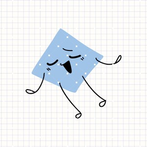 Funny Square Cartoon Clipart, Shape Characters SVG, Cute Geometric ...