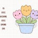 Cute Spring SVG Bundle, Kawaii Flowers Bees Rainbow Clipart, Spring ...
