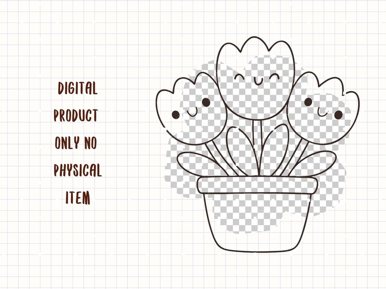 Cute Spring Clipart, Kawaii Flower Garden SVG Bundle, Hand Drawn Spring ...