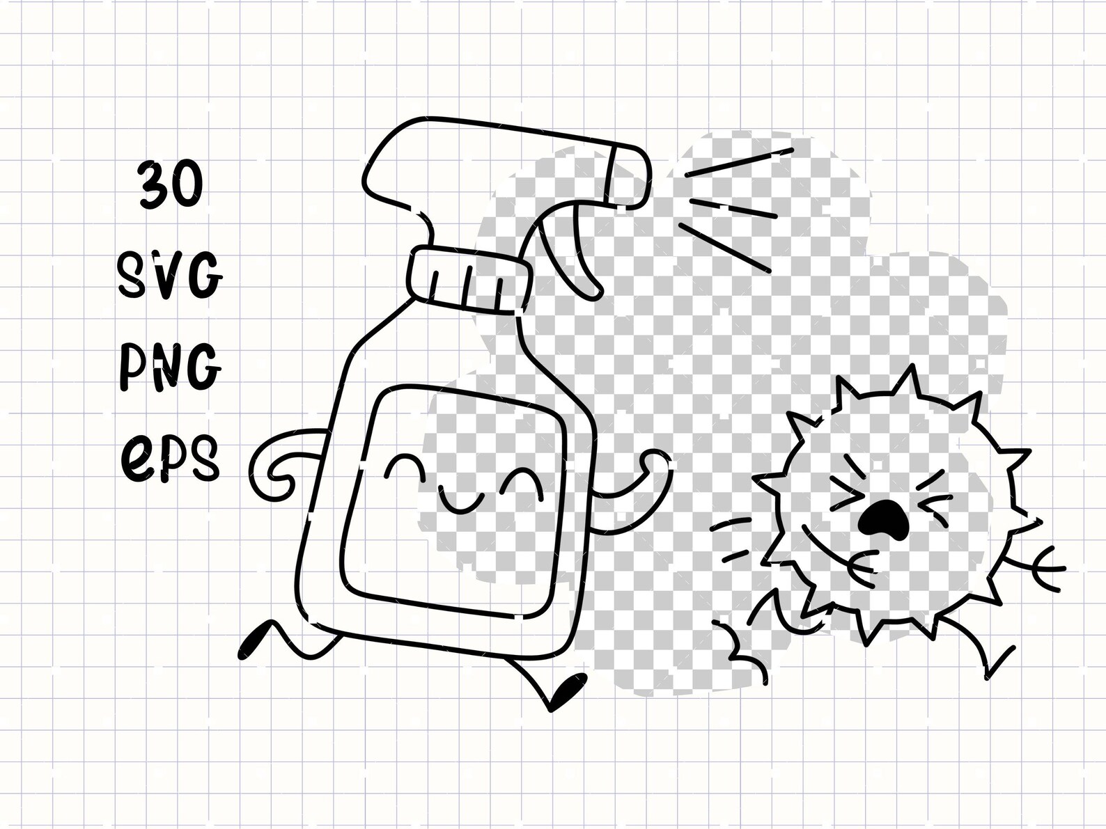 30 Kawaii Cleaning Clipart Bundle – Cute Cleaning Tools Line Art SVG ...