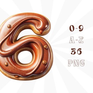 Chocolate-themed 3D Alphabet & Numbers PNG Clipart Sweet Candy Font for ...