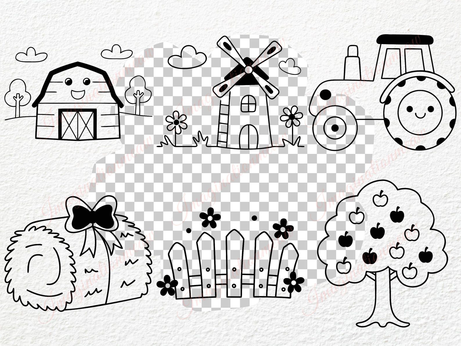 30 Doodle Farm SVG Designs, Farm Animals Clipart, Doodle Farm Clipart ...