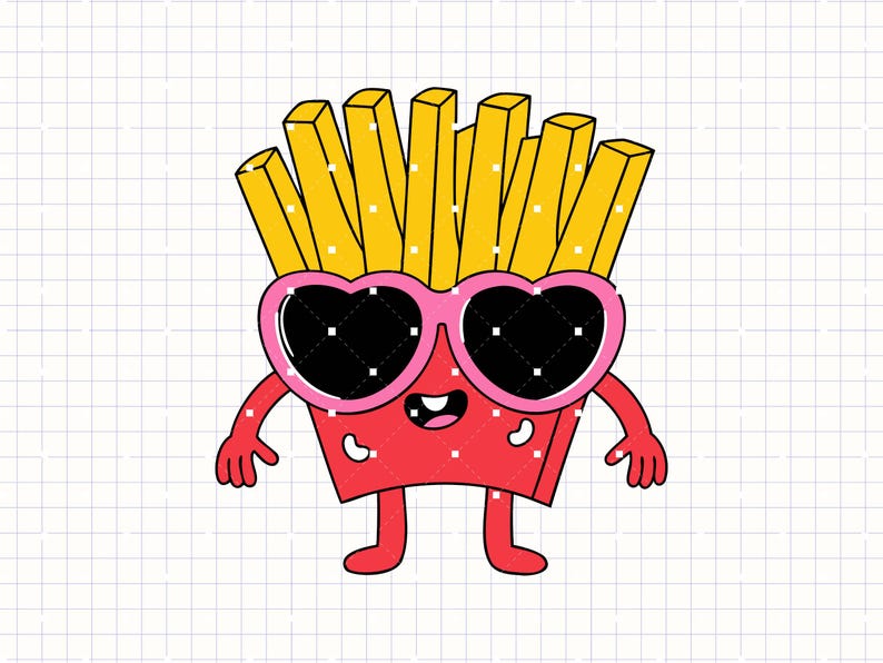 French Fries Clipart, Kawaii Food SVG, Fast Food PNG, Cute Snack ...