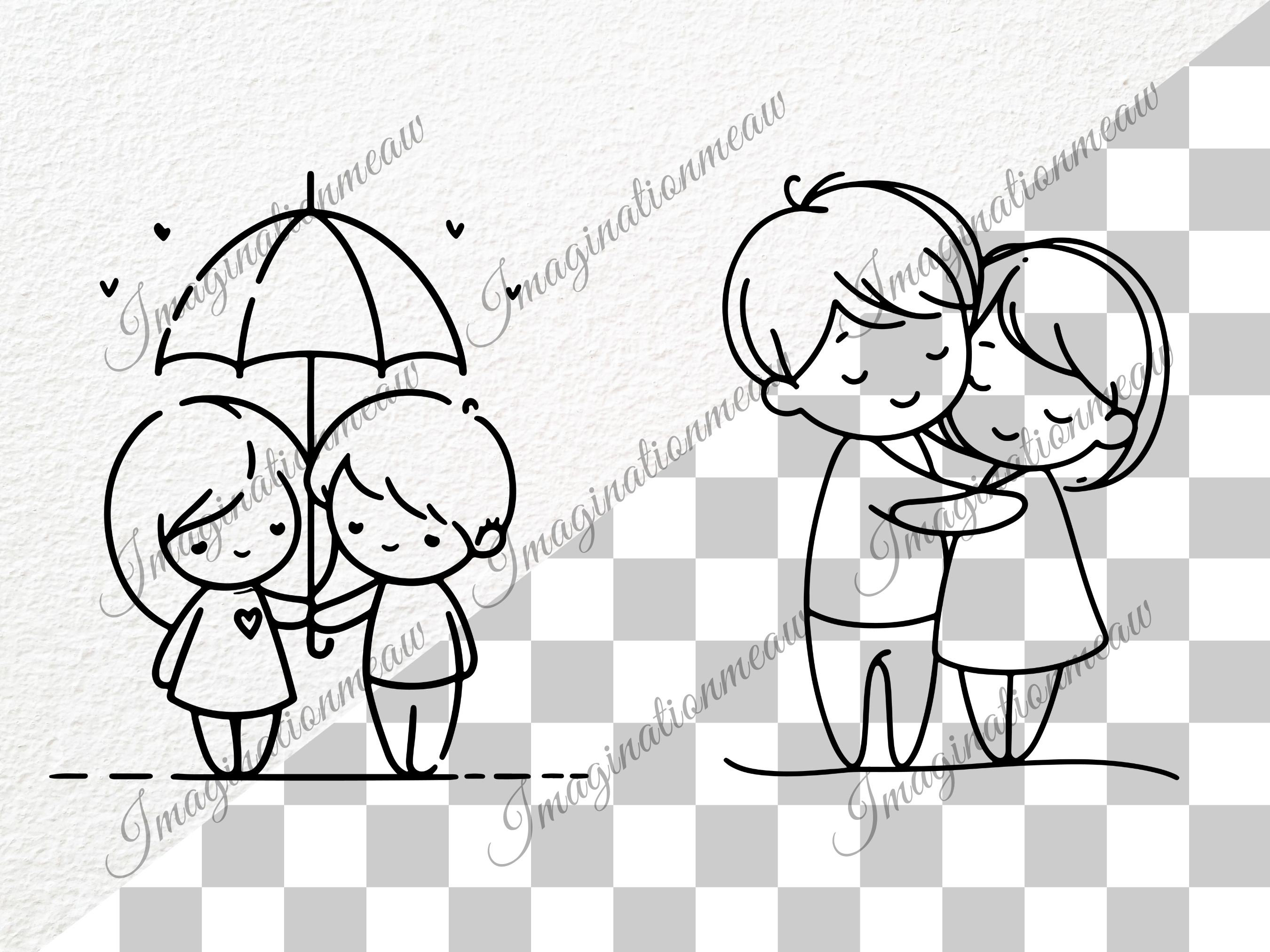 Couple Svg, Couple Face Line Art Svg, Couple Svg Bundle, Love Couple ...