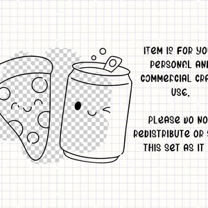 Hand‑drawn Food Couple SVG PNG Bundle – Kawaii Food Pair Clipart for ...