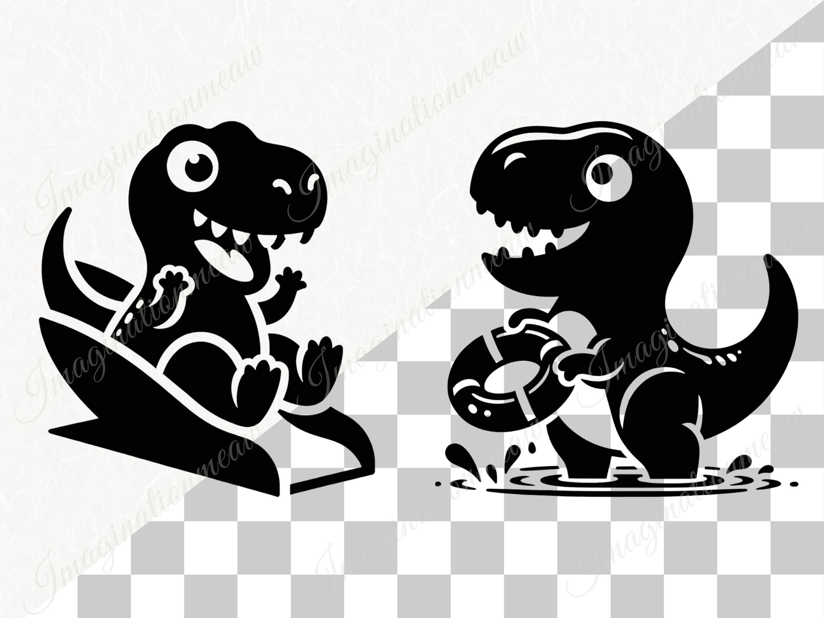 Cute Dinosaur SVG Bundle, Kids Dino Silhouettes, T-rex Clipart PNG ...