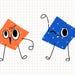 Funny Square Cartoon Clipart, Shape Characters SVG, Cute Geometric ...