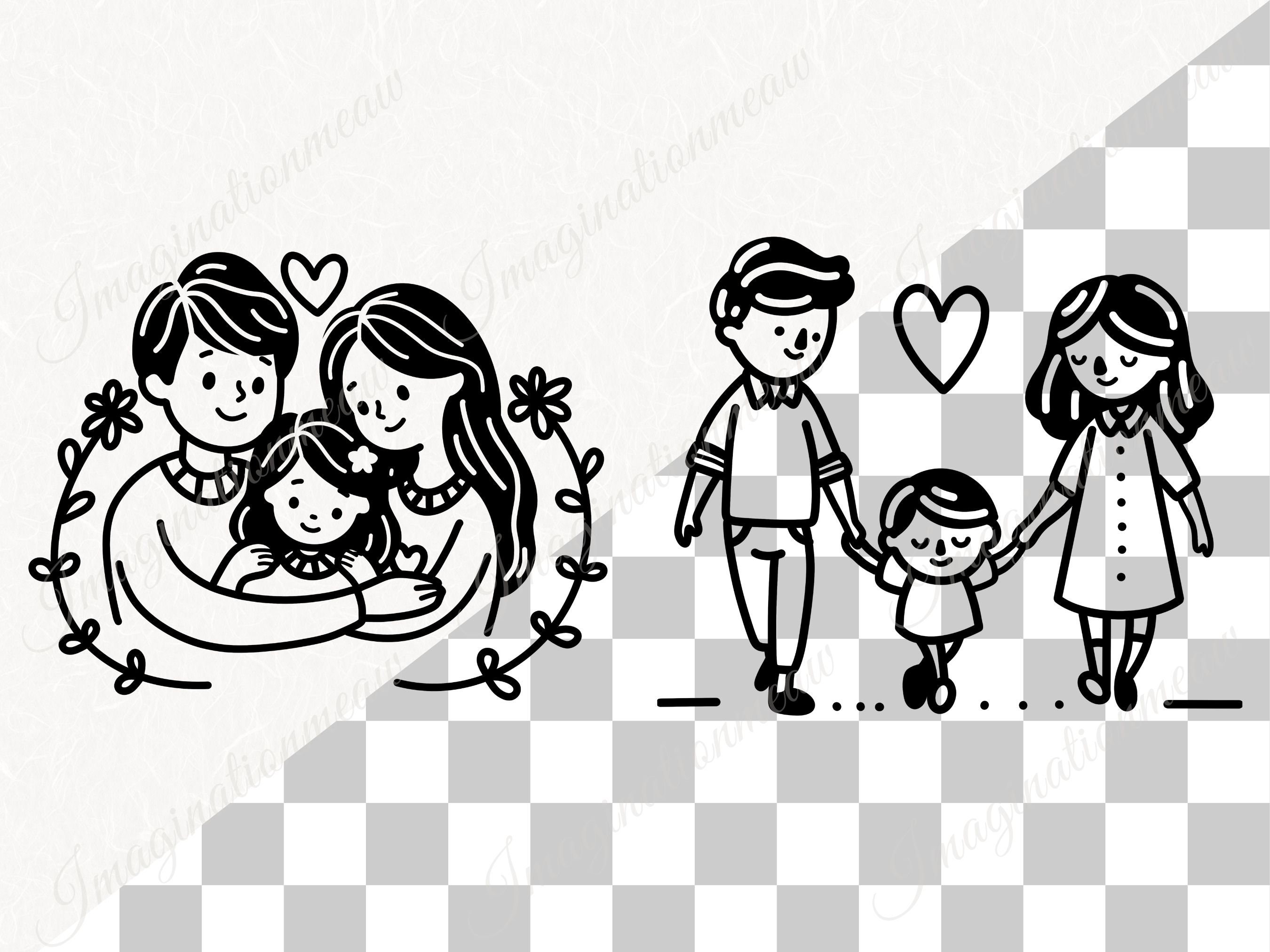 Family Bundle Svg, Family Svg, Mom Dad Baby Svg, Parents and Kids ...