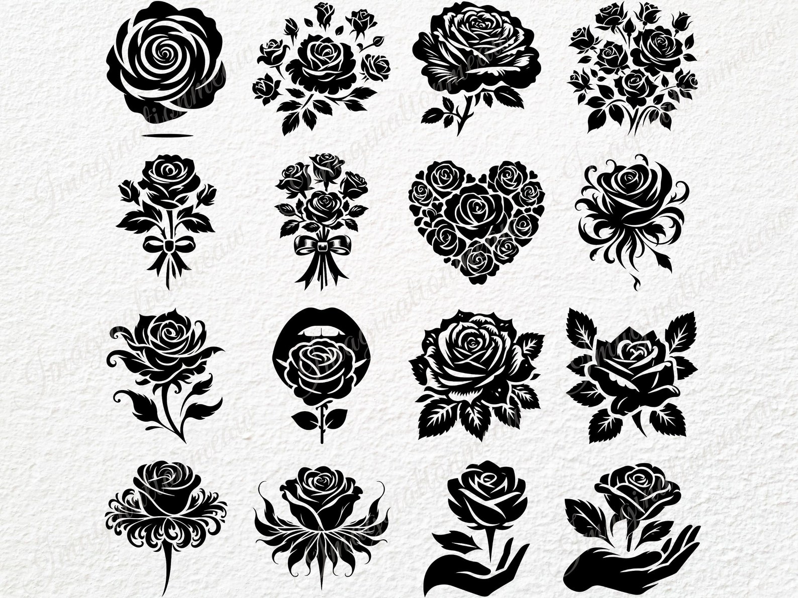 100 Rose SVG Bundle, Rose Svg, Flowers Svg, Rose Clipart Bundle, Rose ...