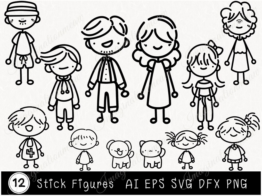 Stick Figures SVG Bundle, Stick Family Svg, Stick People Svg, Stick ...