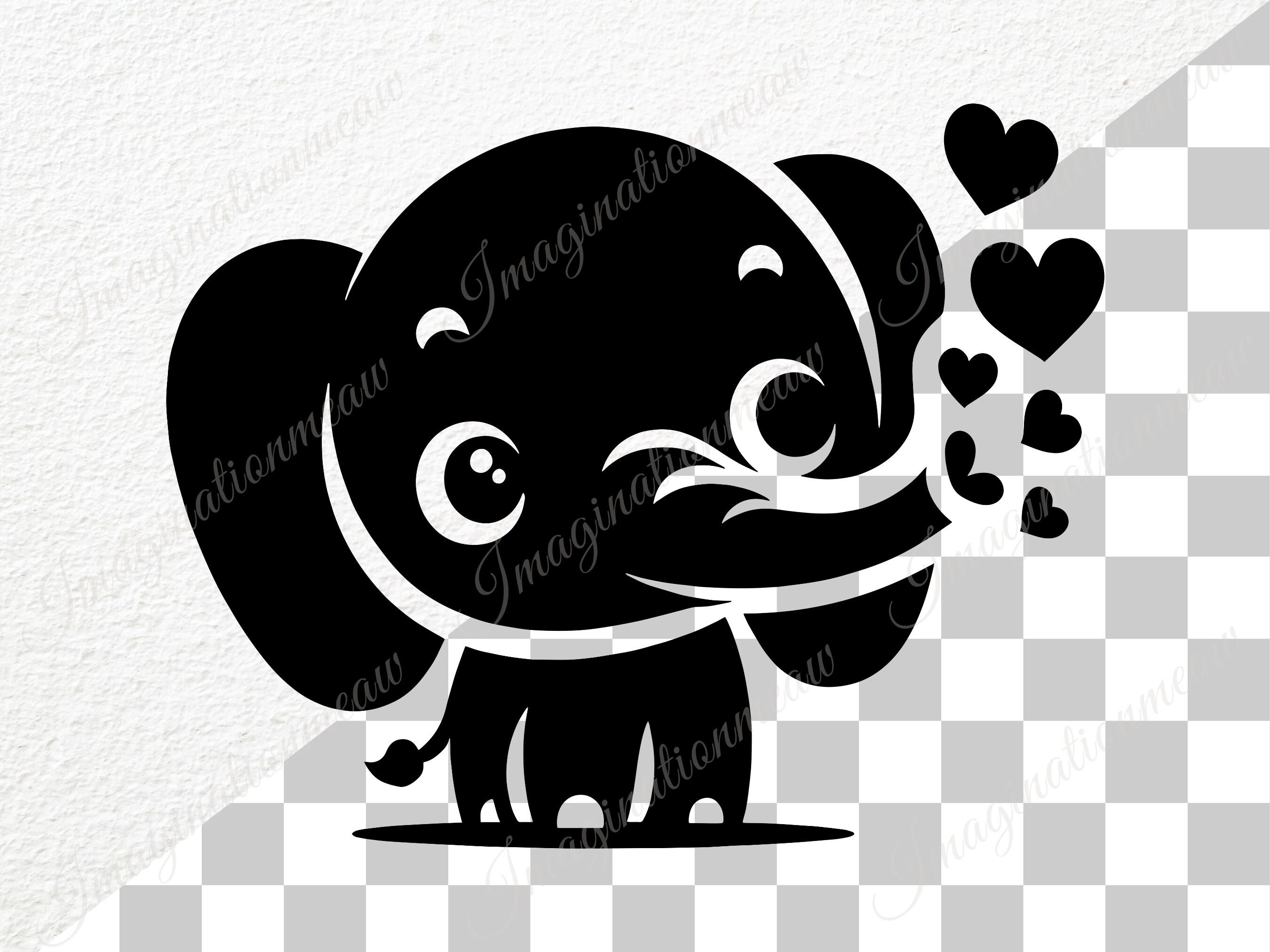 Elephant Blowing Hearts Svg, Cute Elephant Svg, Baby Elephant, Baby ...