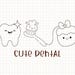 Cute Dental Clipart, Kawaii Tooth Care SVG Bundle, Hand Drawn Dentist ...
