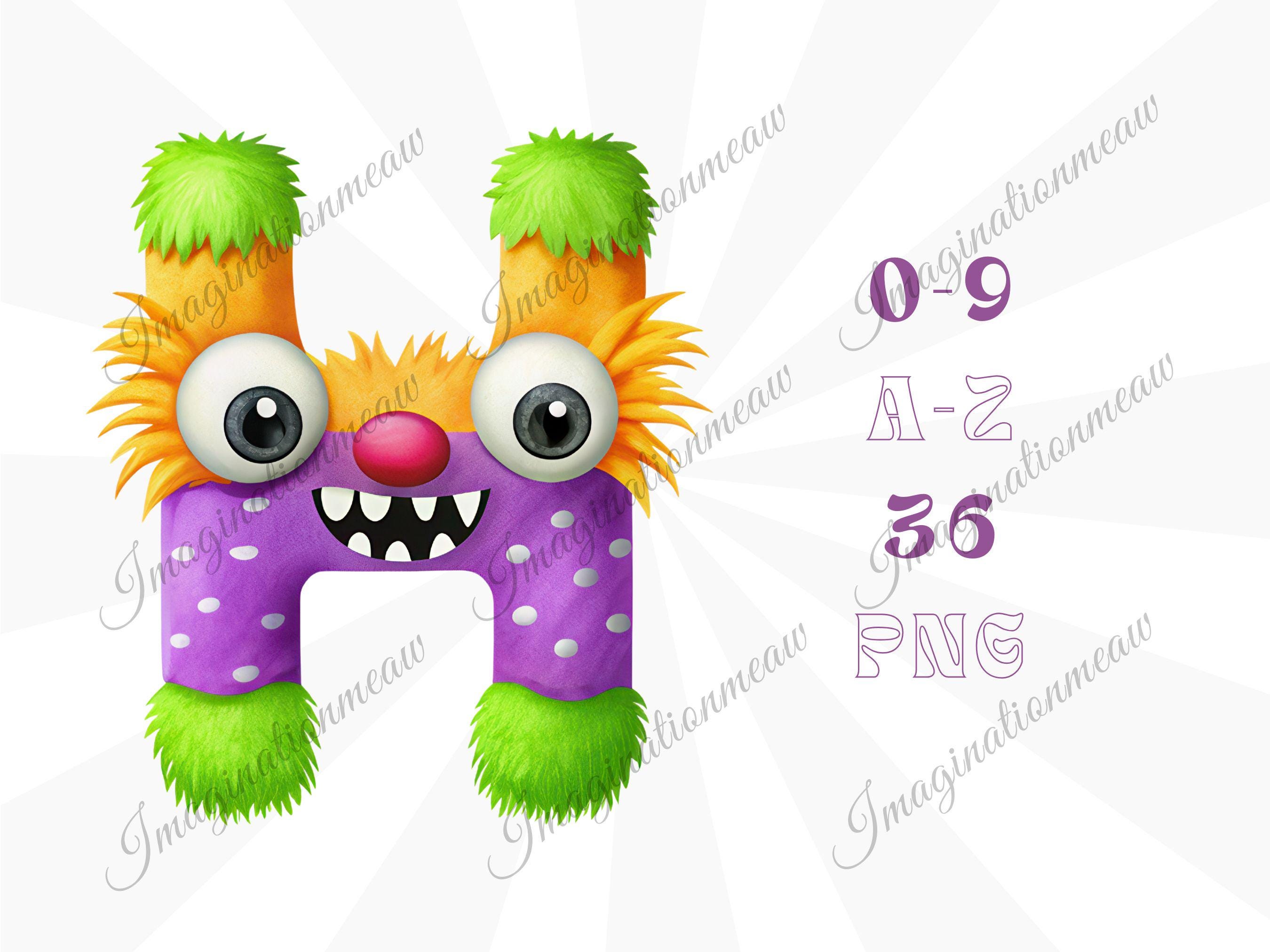 Monster Mash Alphabet PNG, Monster Alphabet Letters, Cute Monster ...