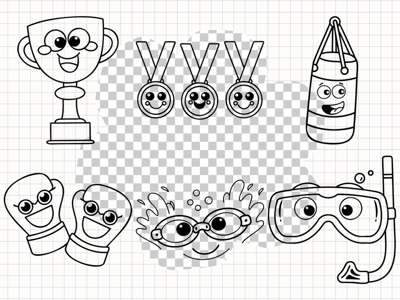 Cute Sports Clipart, Sport Bundle SVG, Football Svg, Basketball ...