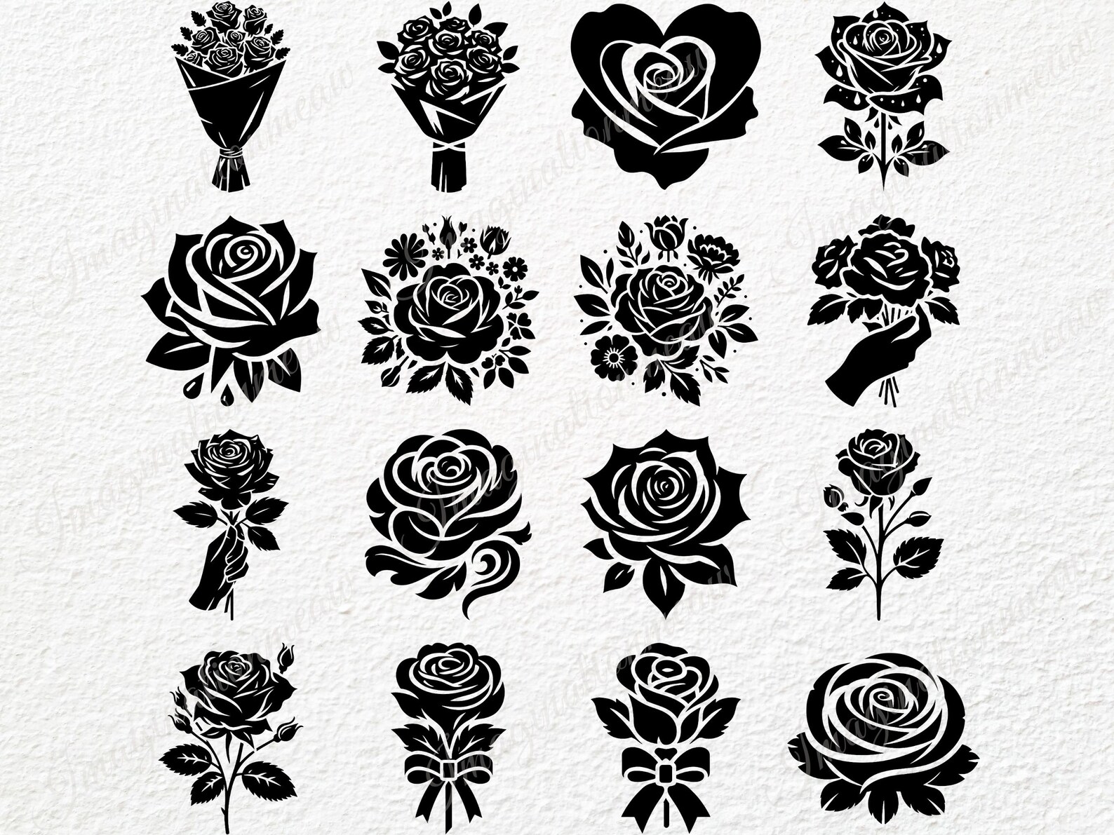 100 Rose SVG Bundle, Rose Svg, Flowers Svg, Rose Clipart Bundle, Rose ...