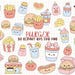 Digital Food Stamp Set – Kawaii Pizza, Taco, Donut, Popcorn and Hotdog ...