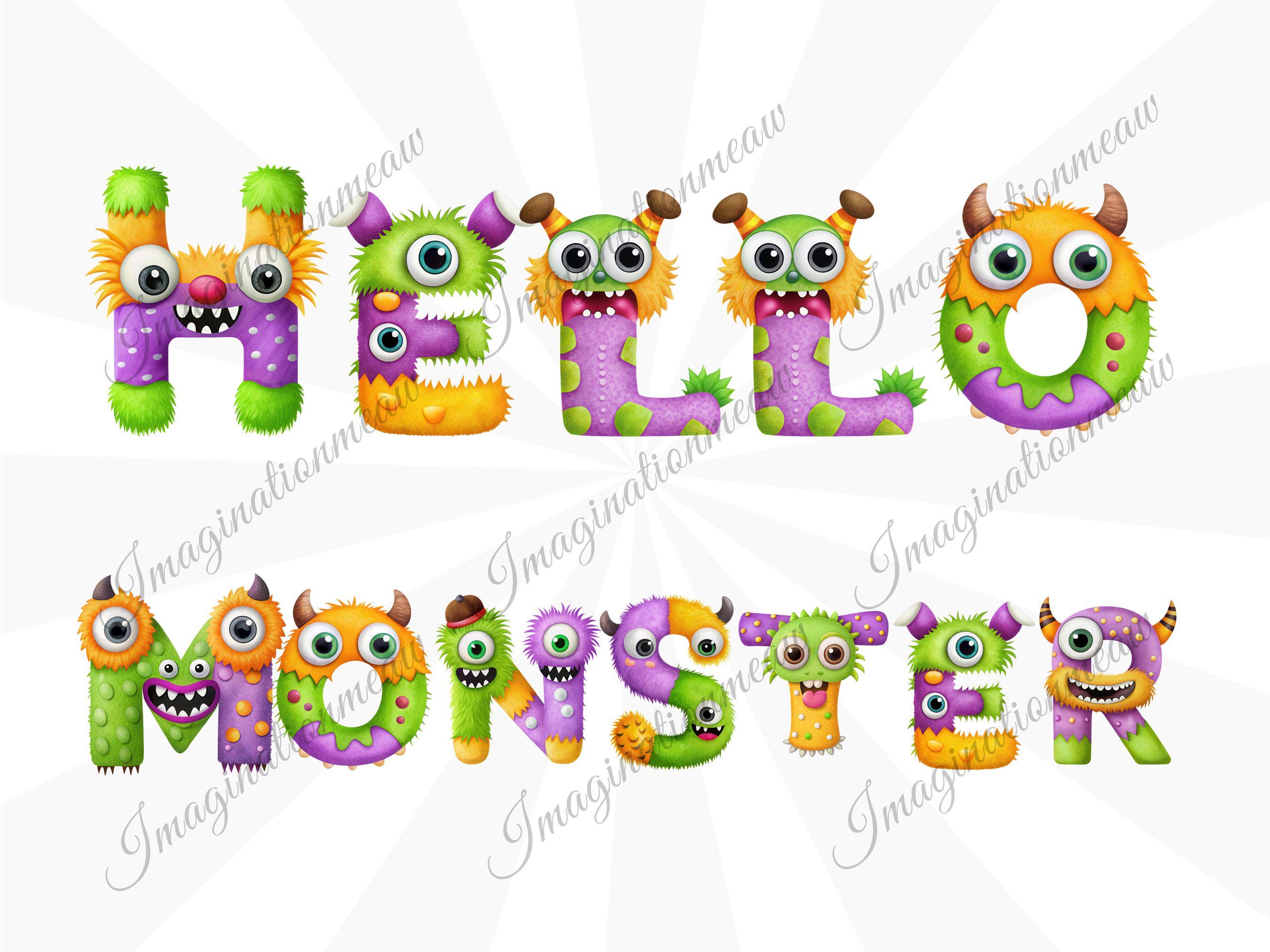 Monster Mash Alphabet PNG, Monster Alphabet Letters, Cute Monster ...