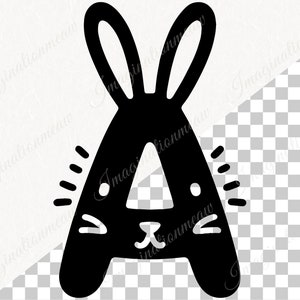 Rabbit Alphabet SVG, Rabbit Numbers Svg, Easter Bunny Alphabet SVG ...