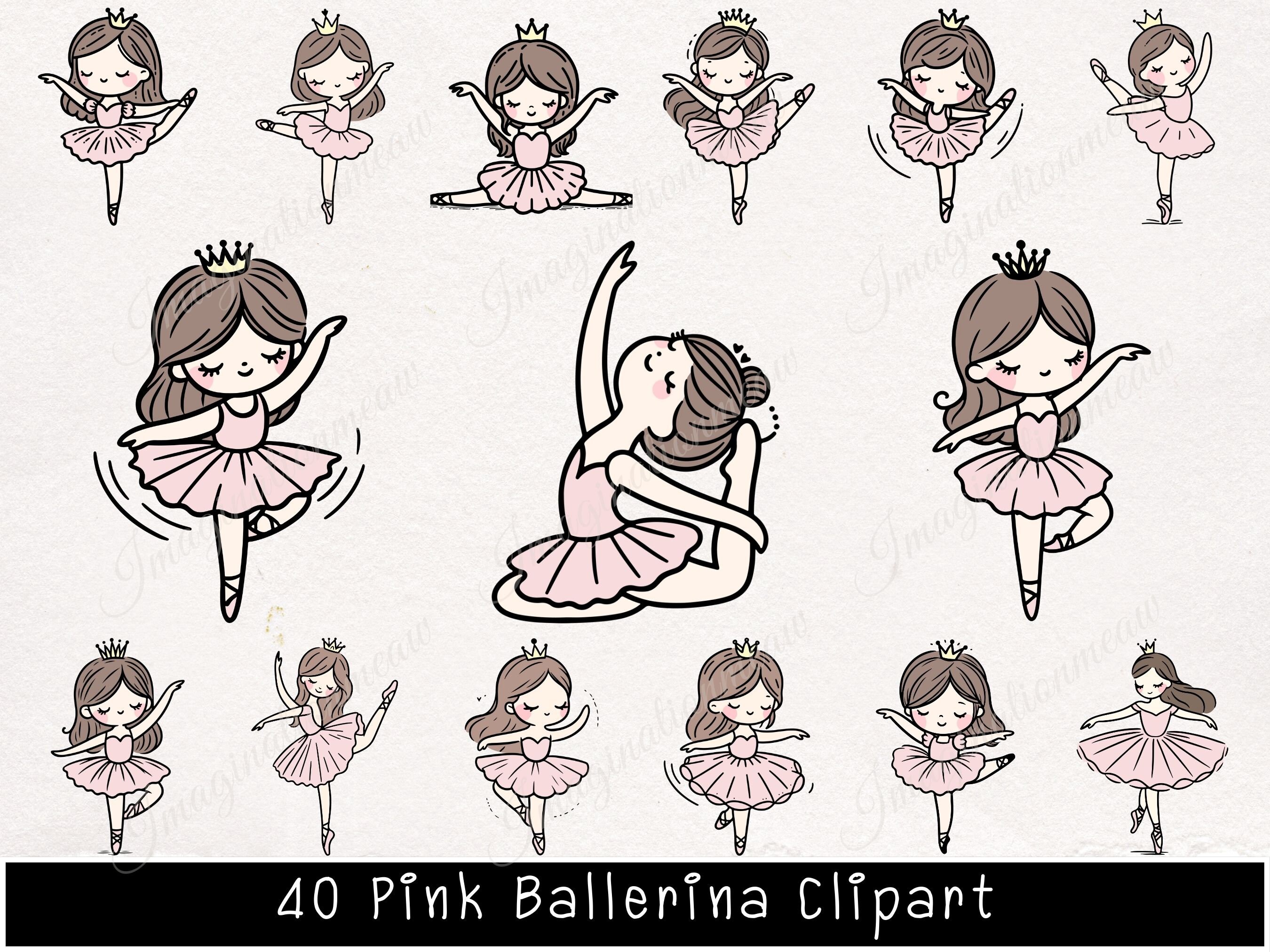 Pink Ballerina Clipart, Ballerina Clipart, Ballet Clipart, Girl ...