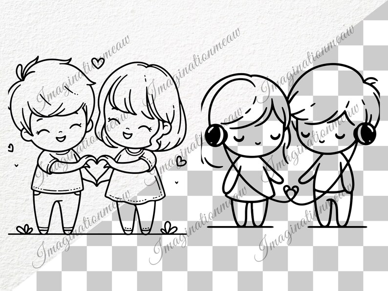 Couple Svg, Couple Face Line Art Svg, Couple Svg Bundle, Love Couple ...