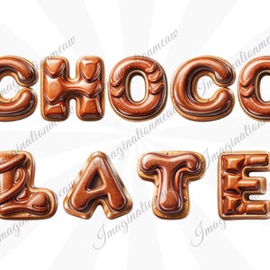 Chocolate-themed 3D Alphabet & Numbers PNG Clipart Sweet Candy Font for ...