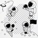 20 Doodle Astronaut SVG Designs, Cute Space Doodle Clipart Bundle ...