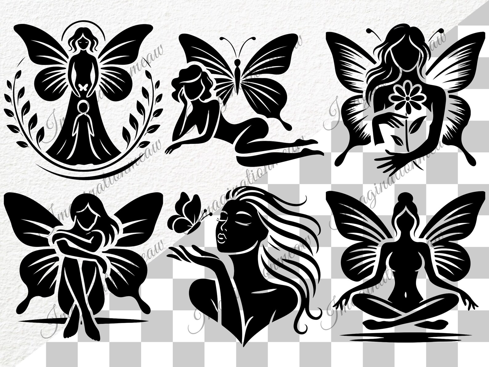 Woman and Butterfly Svg, Woman Silhouette Svg, Lady Silhouette Svg ...