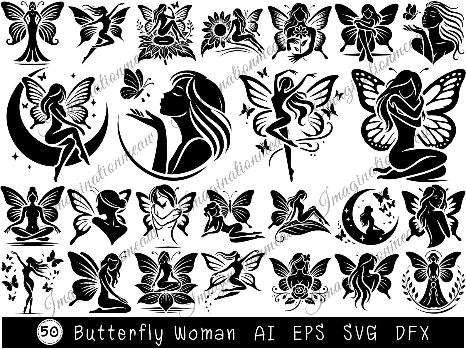 Woman and Butterfly Svg, Woman Silhouette Svg, Lady Silhouette Svg ...