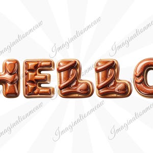 Chocolate-themed 3D Alphabet & Numbers PNG Clipart Sweet Candy Font for ...