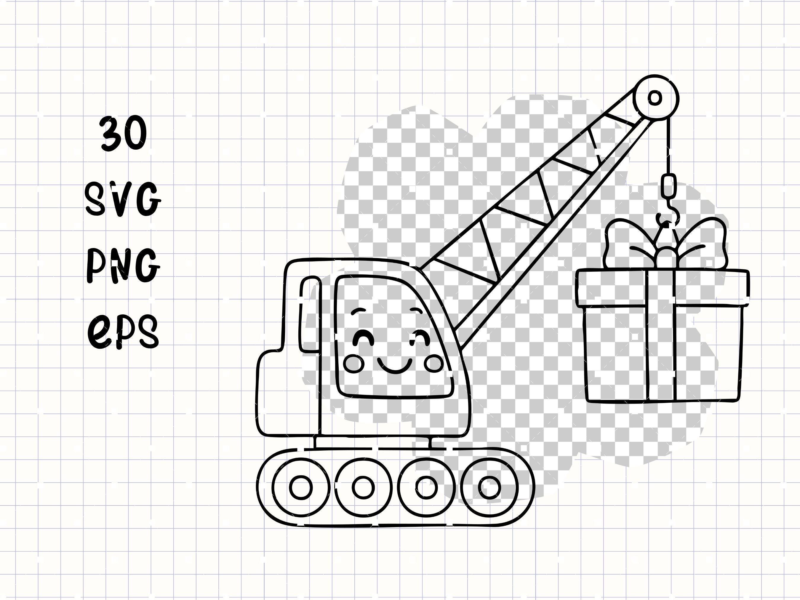 30 Kawaii Construction SVG PNG Bundle – Cute Construction Vehicles ...