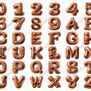 Chocolate-themed 3D Alphabet & Numbers PNG Clipart Sweet Candy Font for ...