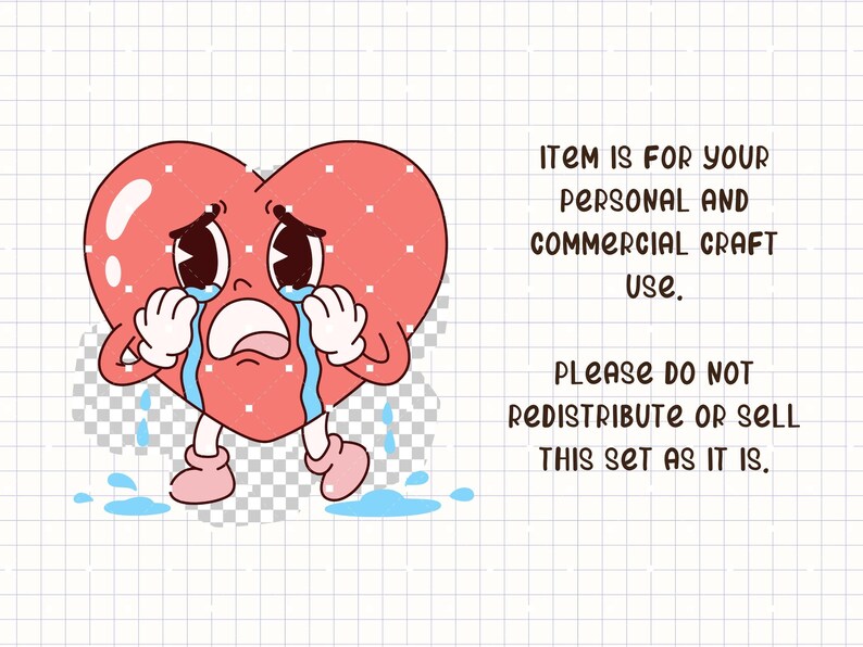 Cute Heart Cartoon Clipart Set, Kawaii Love Emoji SVG Bundle, Valentine ...