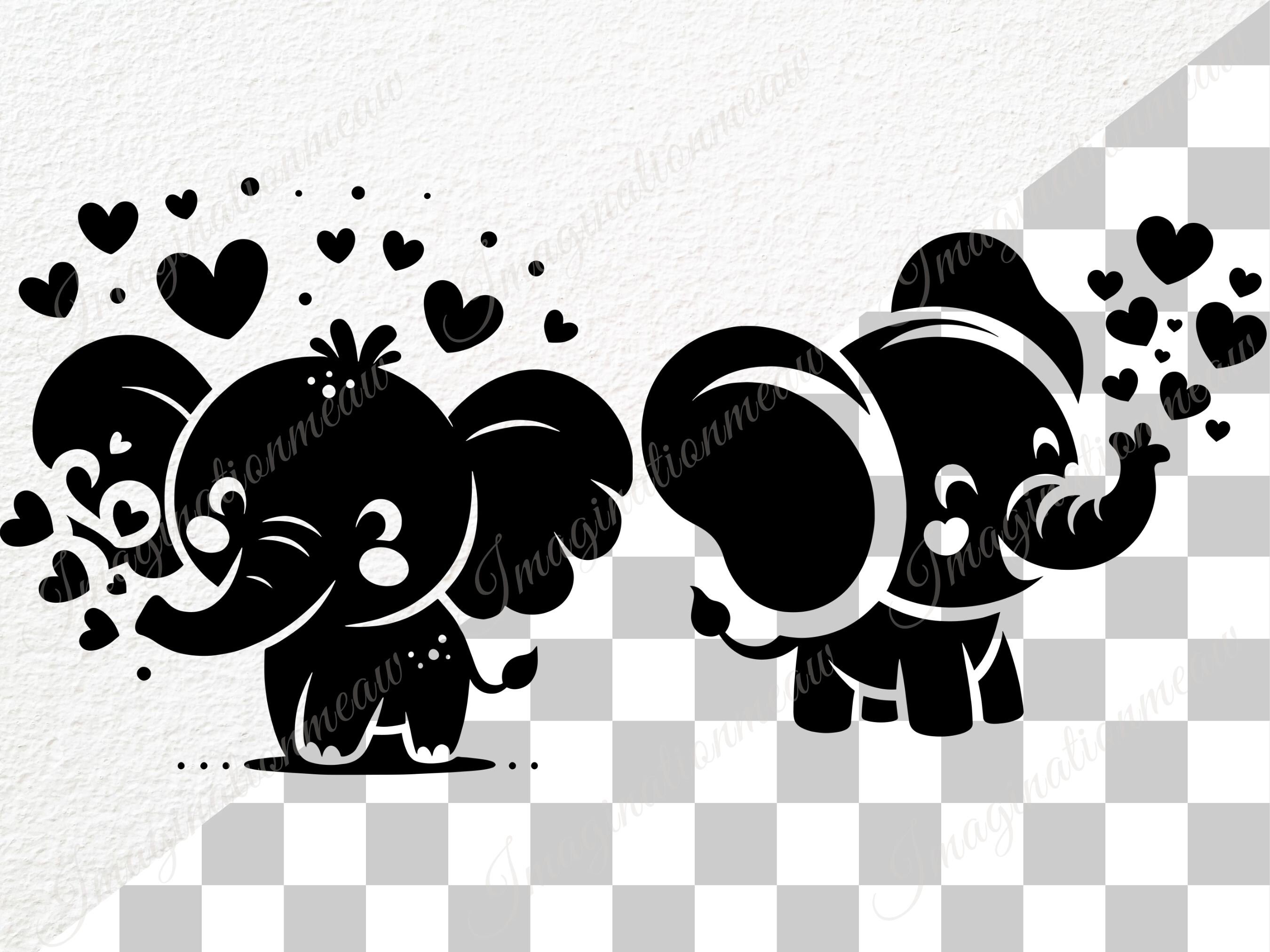 Elephant Blowing Hearts Svg, Cute Elephant Svg, Baby Elephant, Baby ...