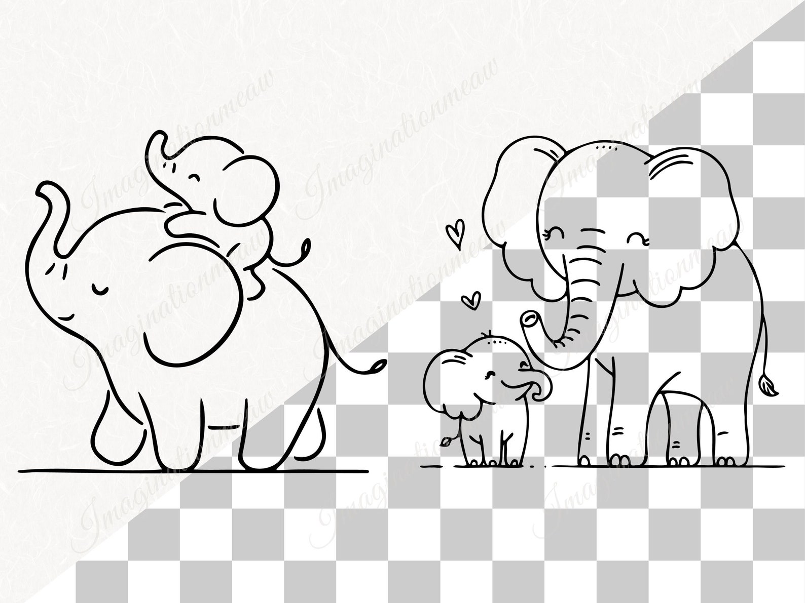 Mom & Baby Elephant SVG, Sweet Mama and Baby Elephant Cut File, Mother ...