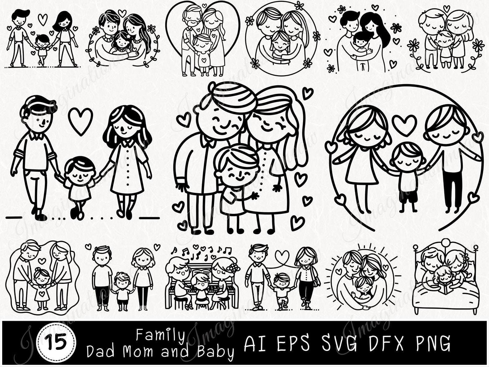 Family Bundle Svg, Family Svg, Mom Dad Baby Svg, Parents and Kids ...