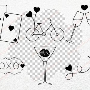 30 Valentine’s Day Doodle SVG, Romantic Heart and Love Clipart ...