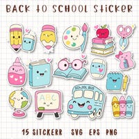 Kawaii Cute Back to School PNG Bundle - Etsy Canada