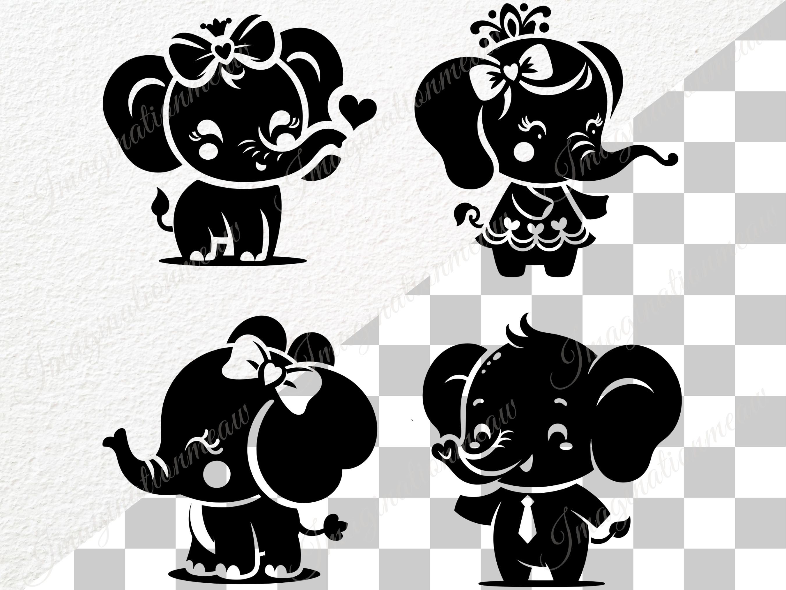 Baby Elephant Svg, Girl Elephant, Boy Elephant, Cute Elephant Svg, Baby ...