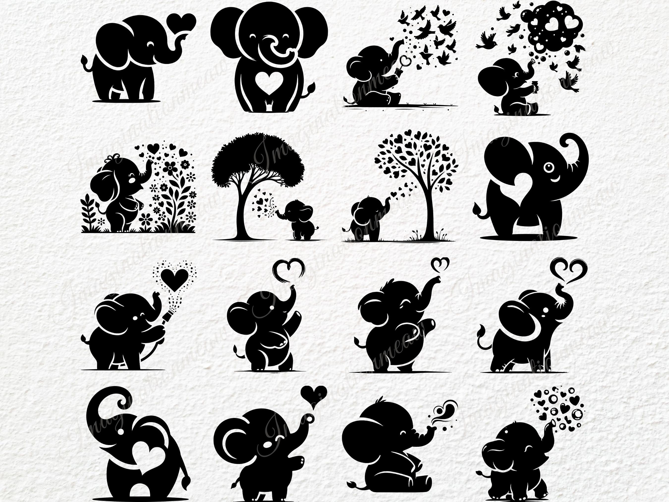 100 Elephant SVG Bundle, Elephant PNG Bundle, Elephant Clipart ...