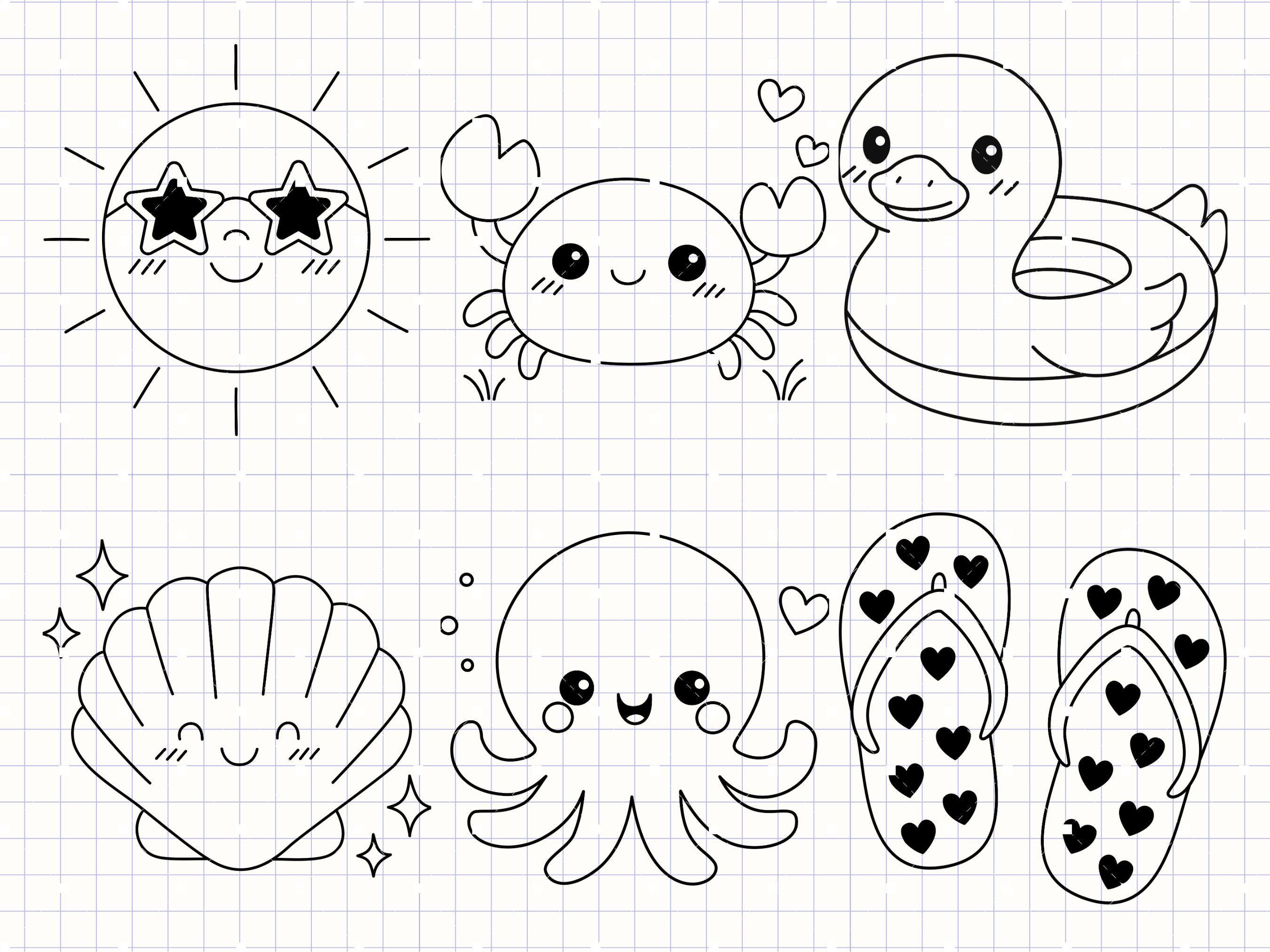 Summer Capybara SVG PNG Bundle – Cute Beach Capybara Clipart for Cricut ...