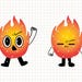 Fire Cartoon Clipart, Angry Flame SVG, Fireball Expression Doodle, Hot ...
