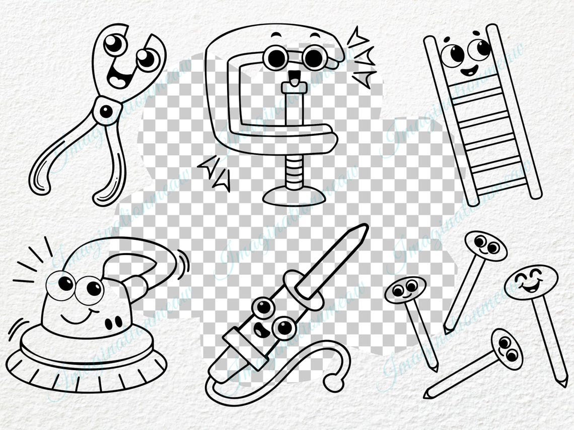 50 Cute Tools SVG, Kawaii Construction Clipart, Tools Svg Bundle ...