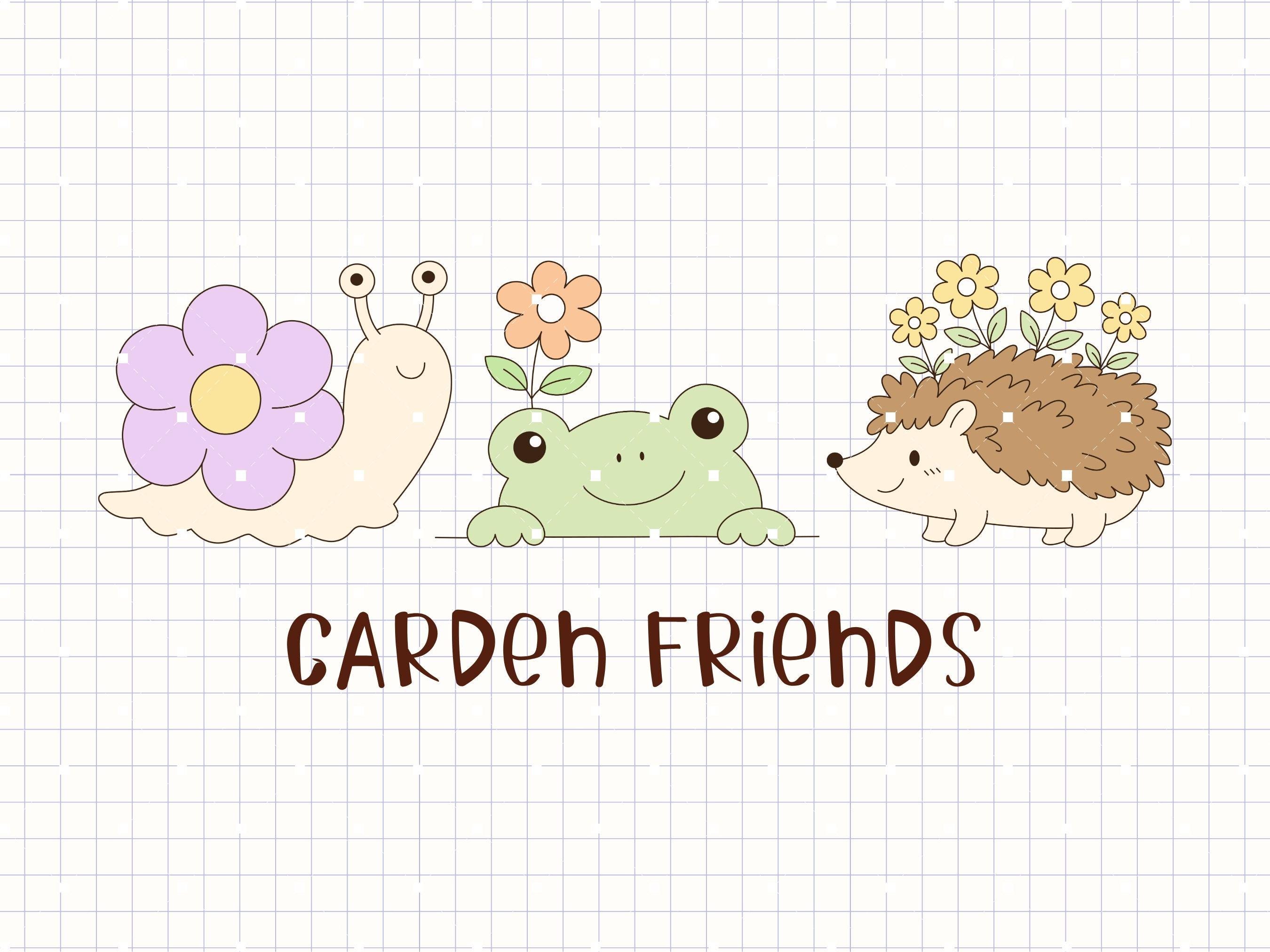Garden Clipart Bundle, Cute Garden Friends SVG, Kawaii Spring Animals ...