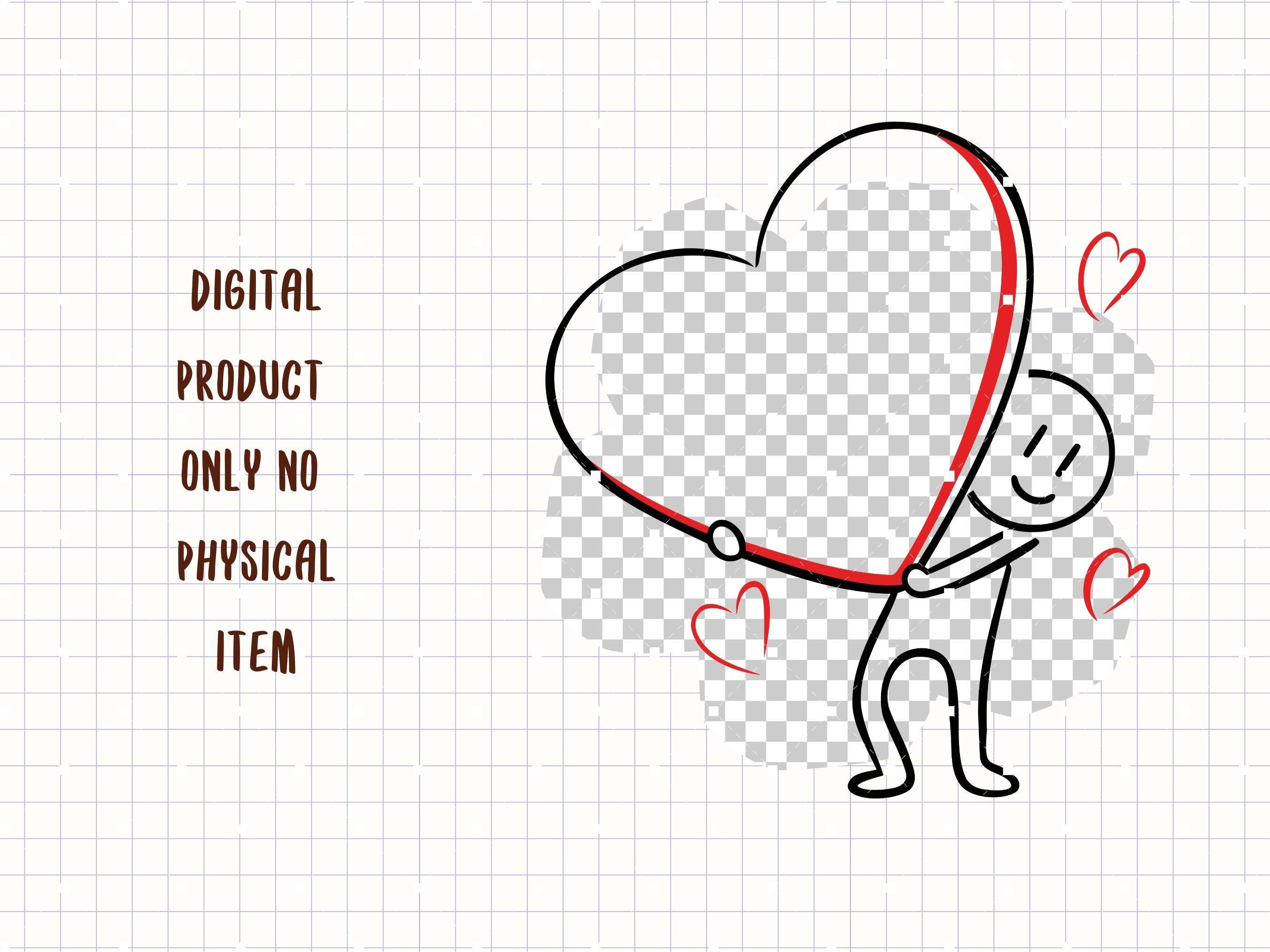 Stick Lovers SVG Bundle, Cute Stick Figure Love Clipart, Kawaii ...