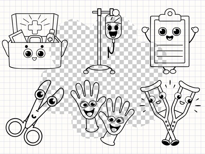 50 Medical Svg, Cute Doctor Clipart, Nurse Svg, Hospital Equipment SVG ...
