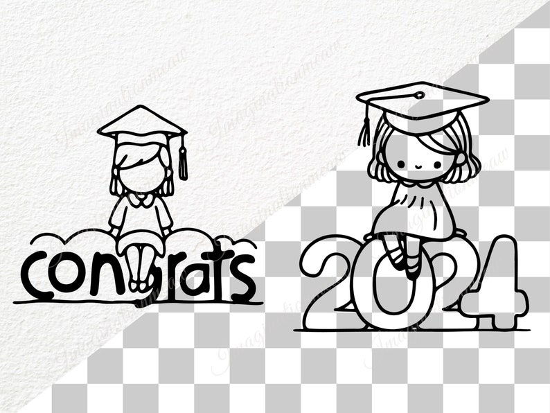 Graduation Cute Girls Svg, Graduation Svg, Chibi Graduation Svg ...