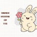 Nature Garden SVG Bundle, Cute Kawaii Spring Clipart Set, Bunny Flower ...
