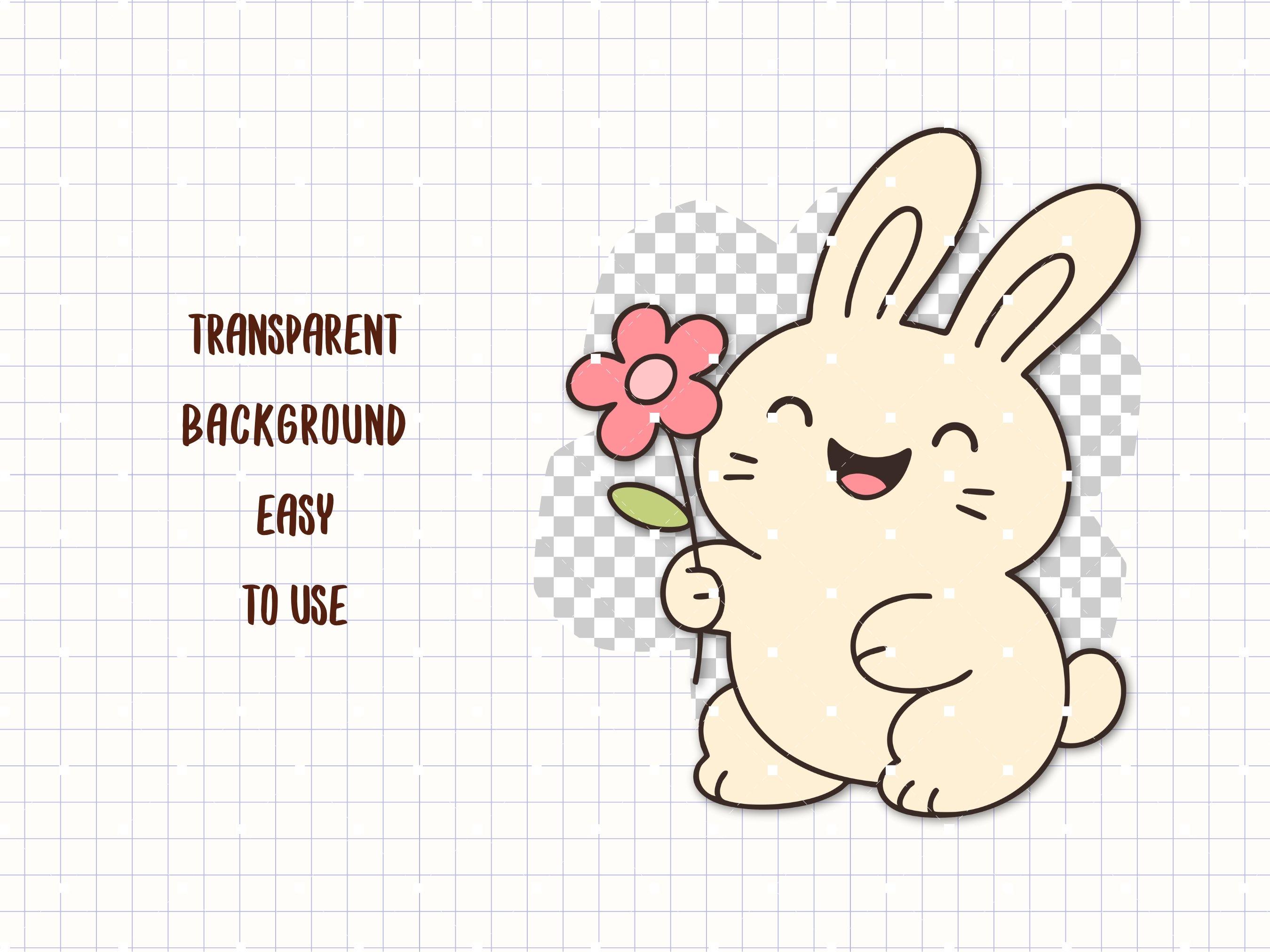 Nature Garden SVG Bundle, Cute Kawaii Spring Clipart Set, Bunny Flower ...