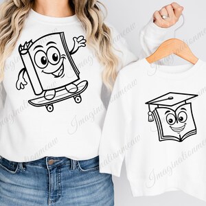 20 Cute Book SVG Designs, Cartoon Reading Clipart Bundle - Etsy